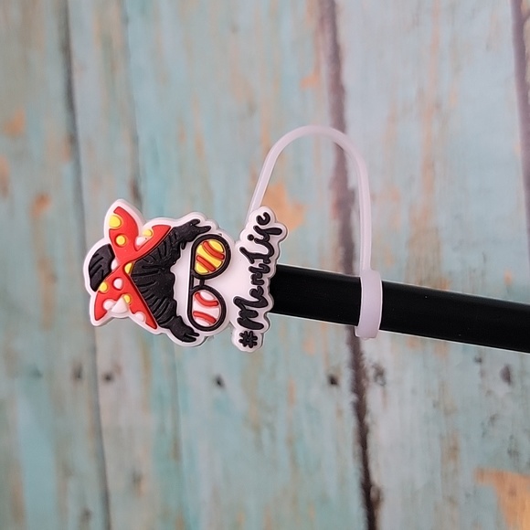 Other | Mom Life Baseball Softball Straw Topper | Poshmark